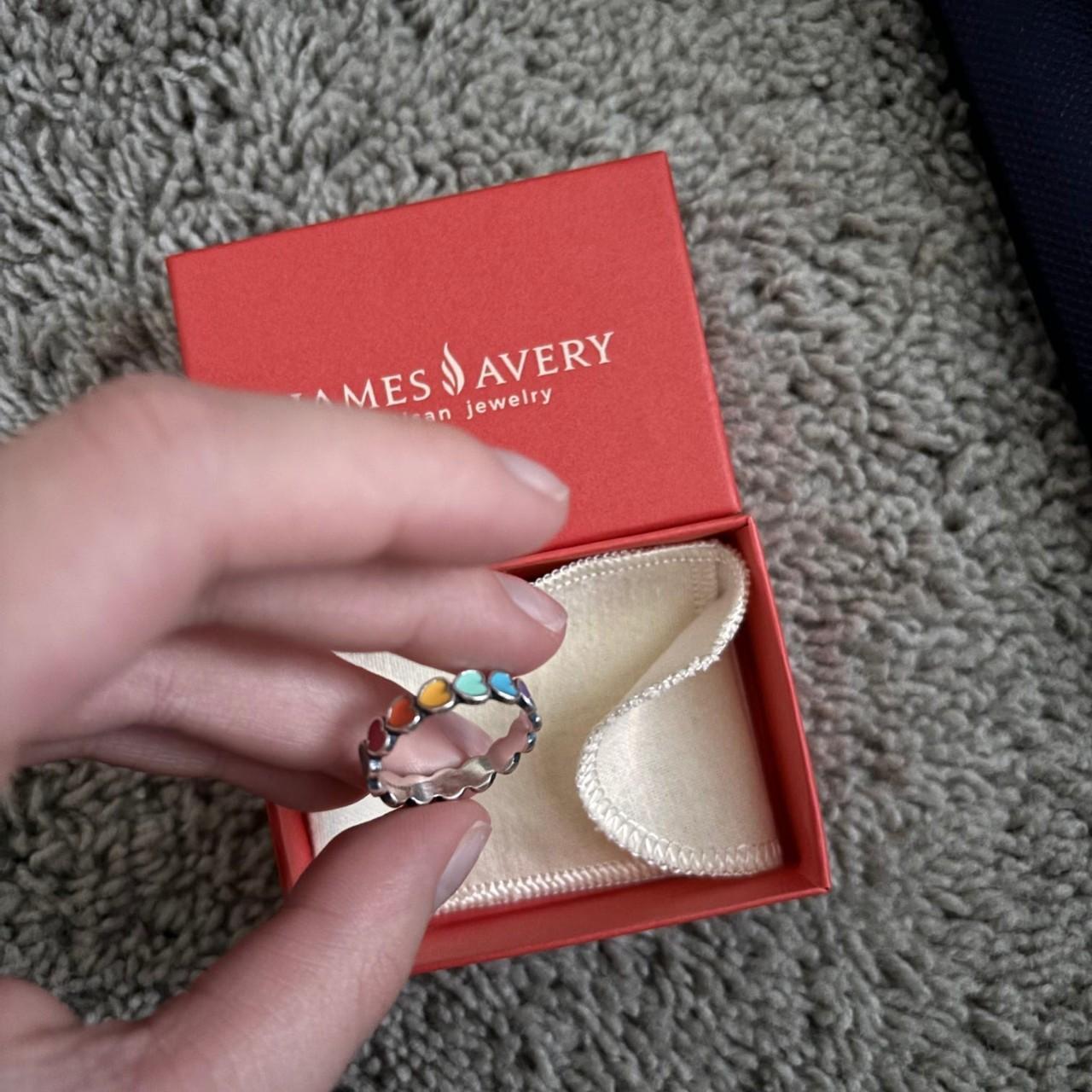 James Avery enamel connected hearts ring size 9... - Depop James Avery enamel connected hearts ring size 9... - Depop