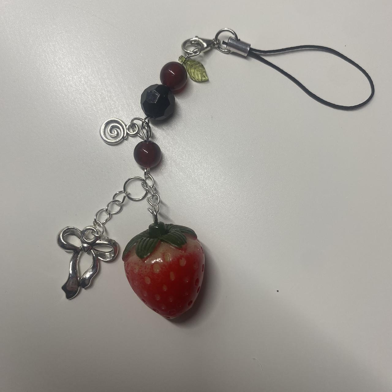 cute handmade strawberry phone charm ! 🍓 #handmade... - Depop