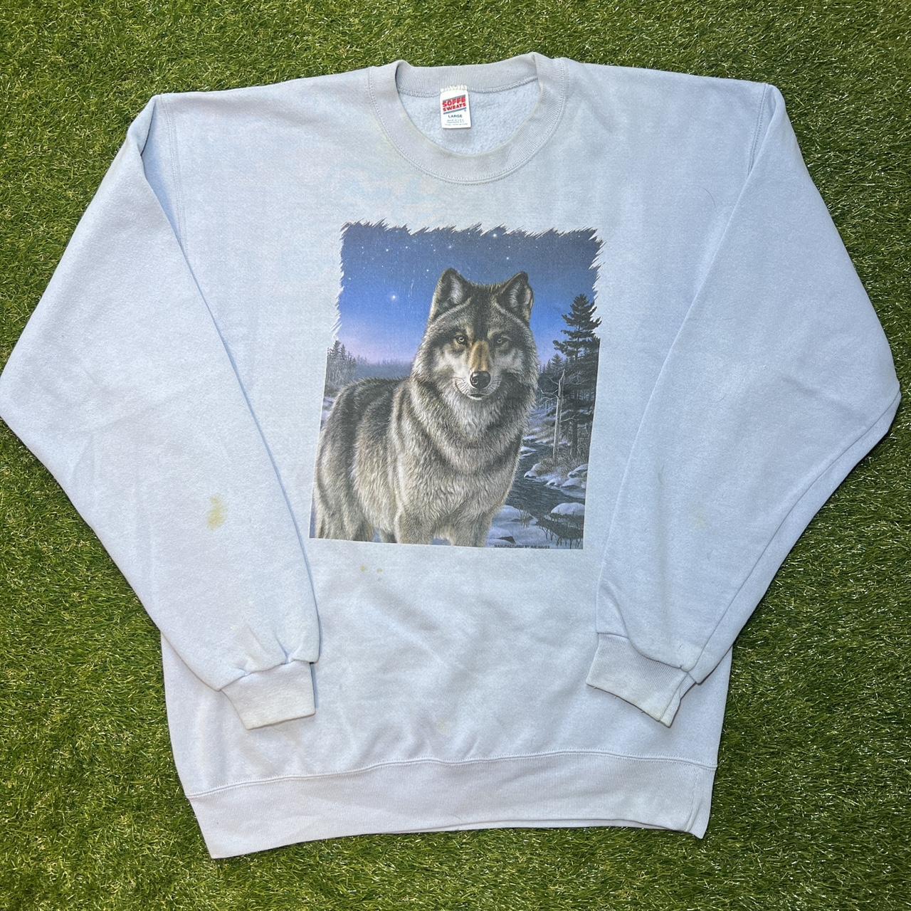 Air Waves Wolf Sweater Rare and unique, this wolf... - Depop