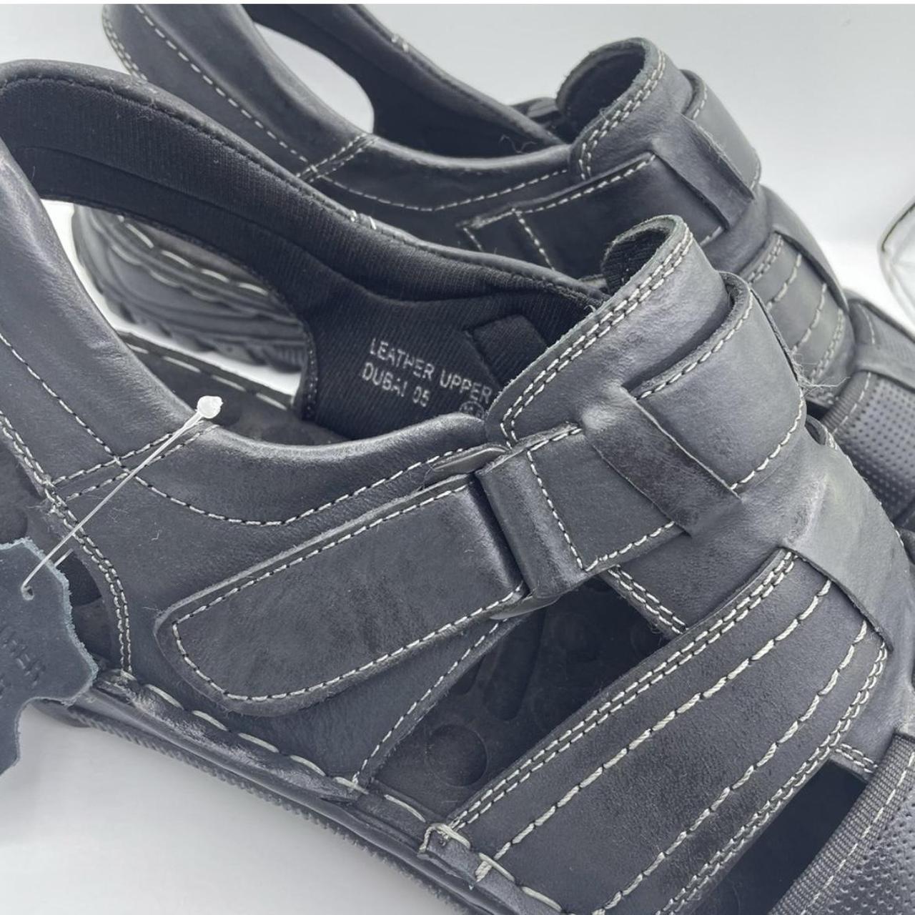 PARRAZO leather fisherman comfortable black sandals... - Depop