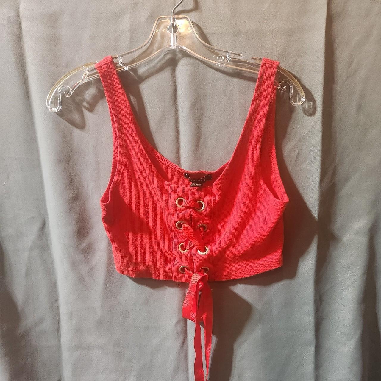 Stay Flirty this season with this 💋Red Eyelet Front... - Depop