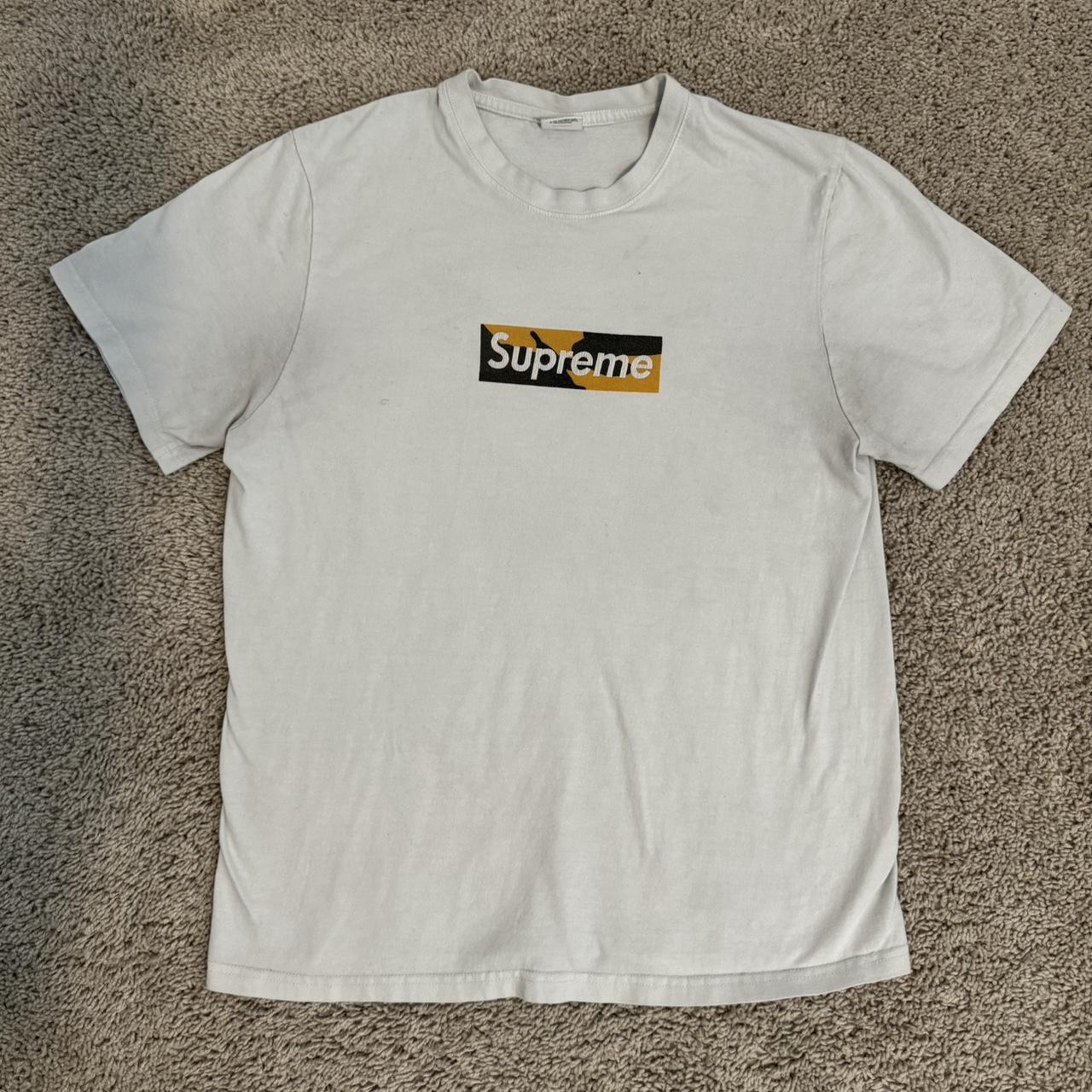 white supreme “(718) 599-2700” shirt. large but... - Depop