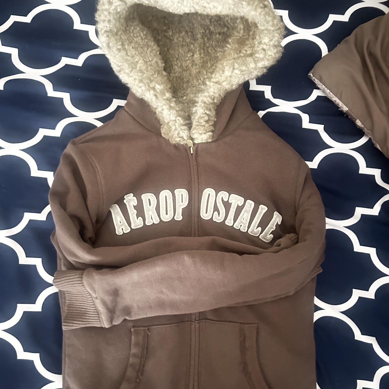 Vintage Fur-Lined Y2K I6W9 Style Aeropostale... - Depop