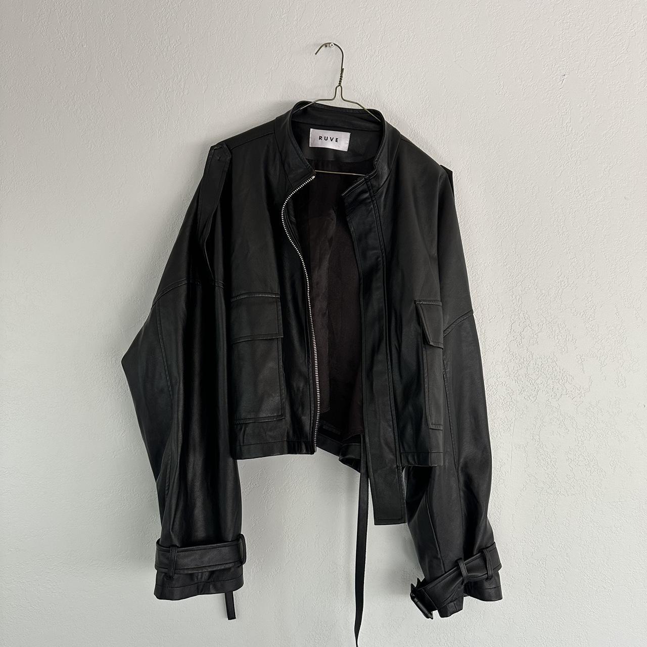 RUVE faux leather jacket perfect oversize fit... - Depop