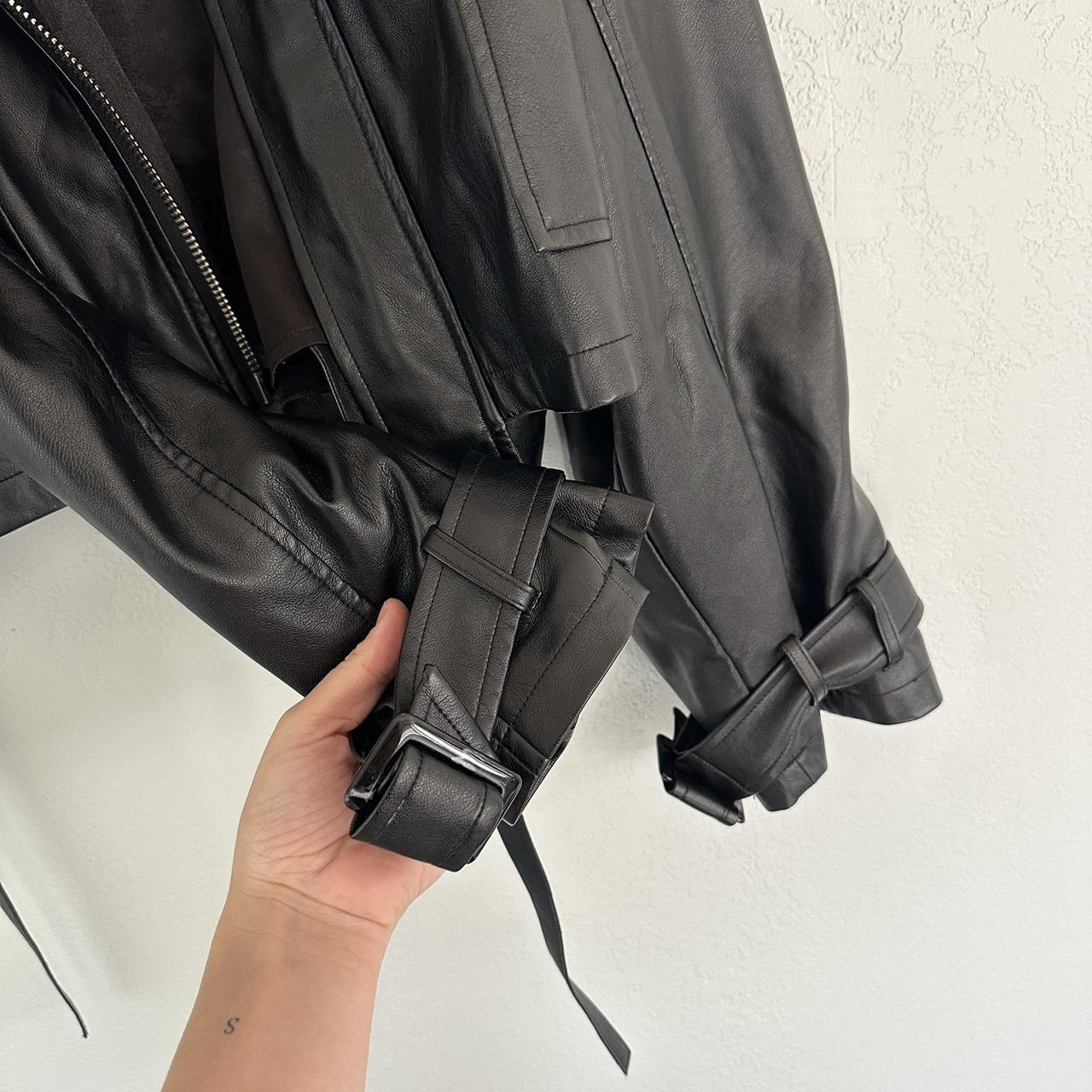 RUVE faux leather jacket perfect oversize fit... - Depop