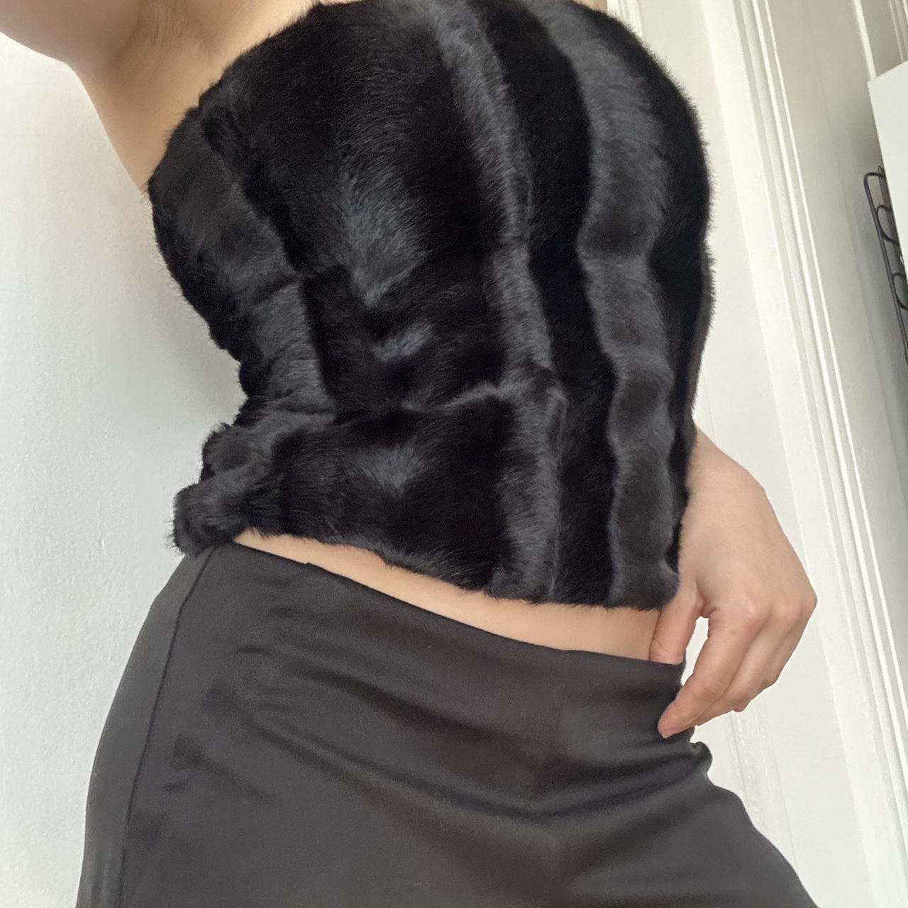 Zara faux fur tube top has some stretch to it never... | Depop