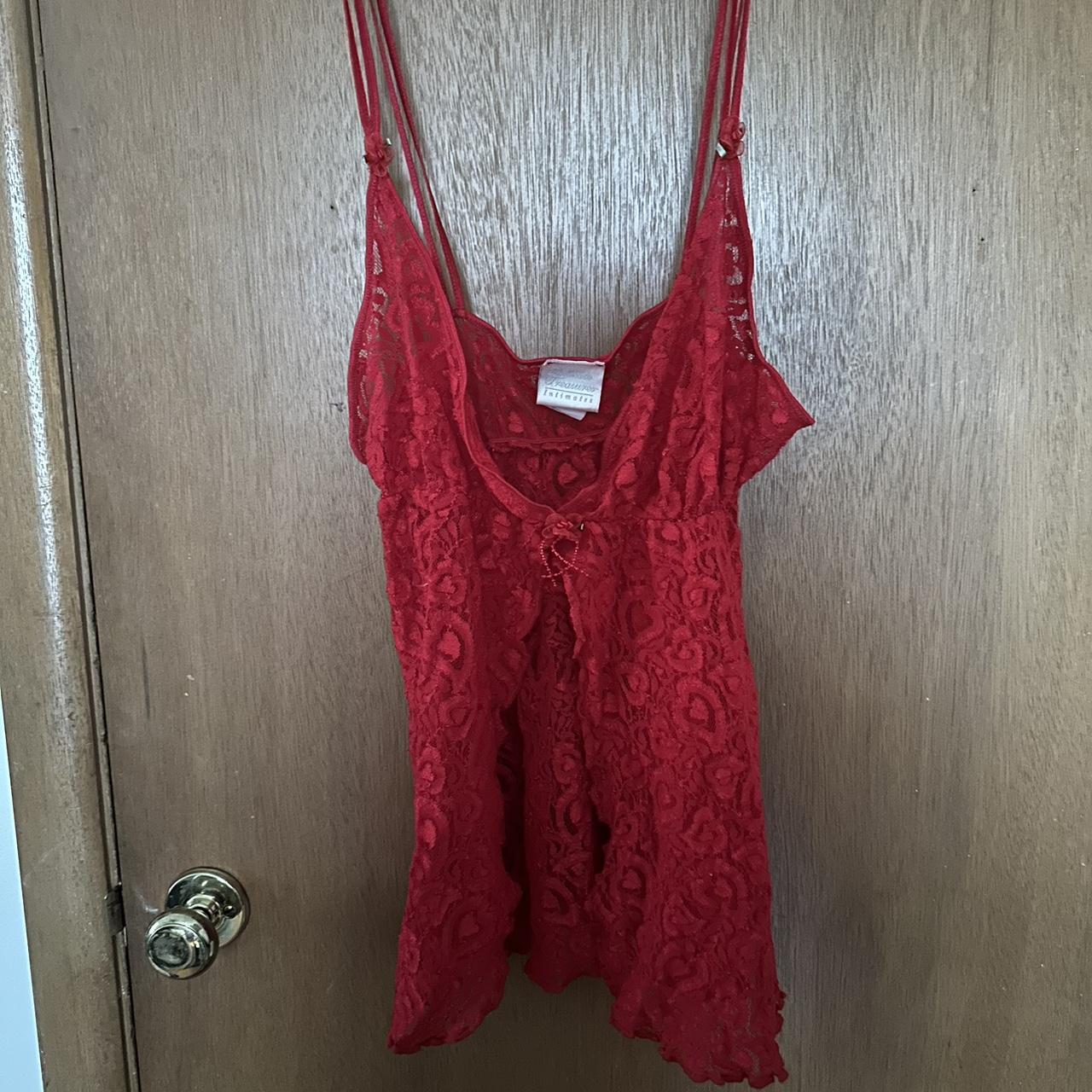Delicate Treasures Intimates vintage red lingerie... | Depop