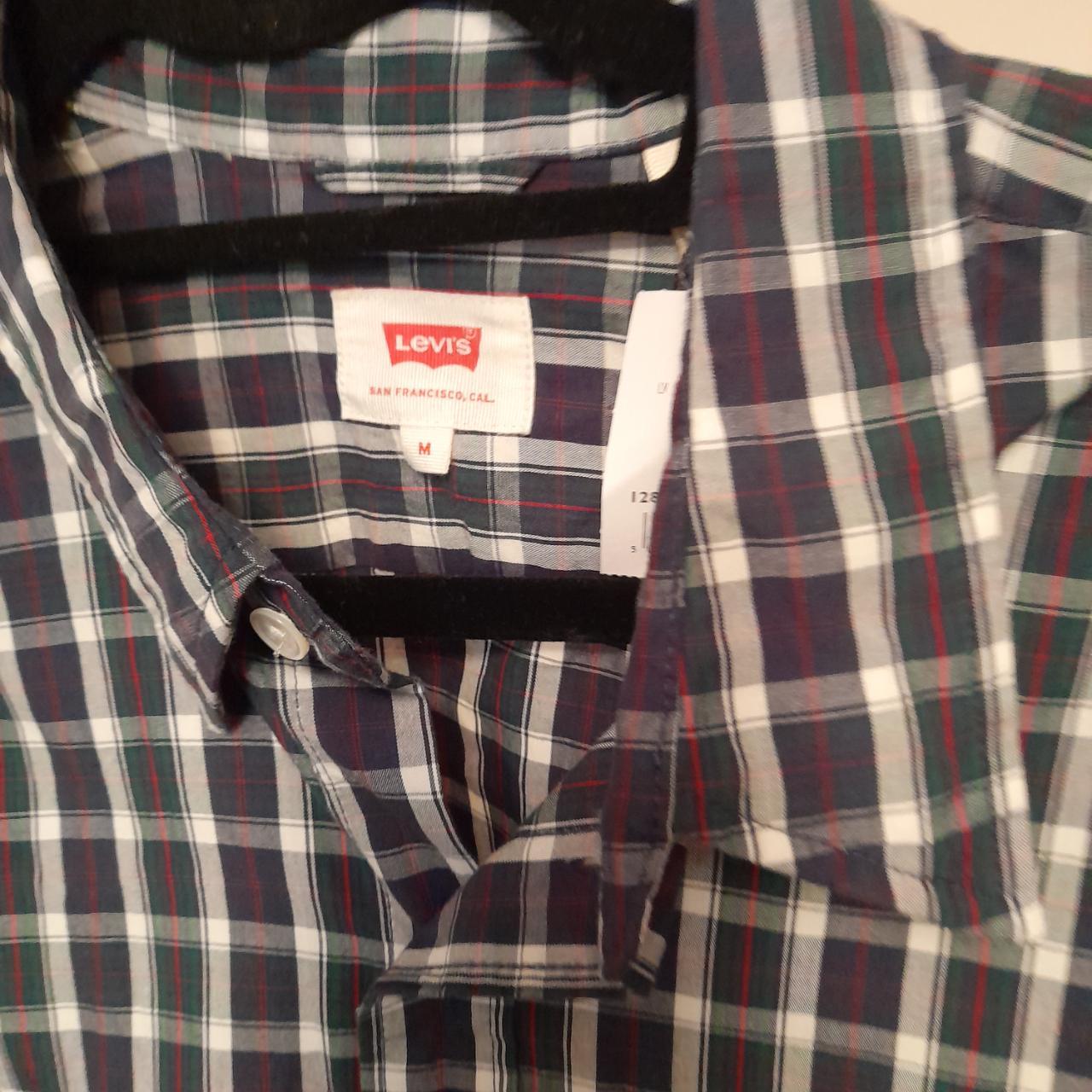 Men's Levis Medium sized small checked long sleeve... - Depop