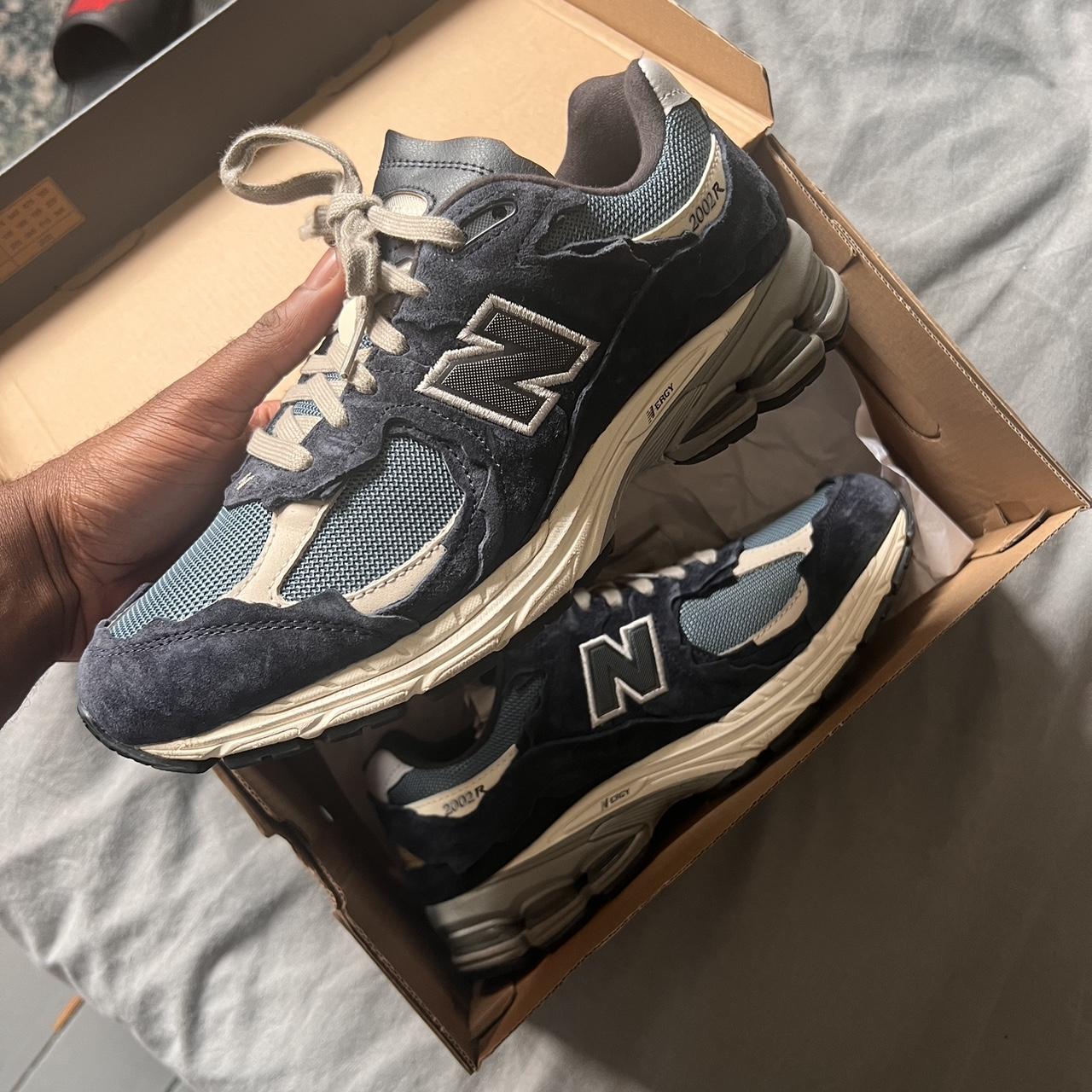 New Balance 2002r navy trainers - Depop