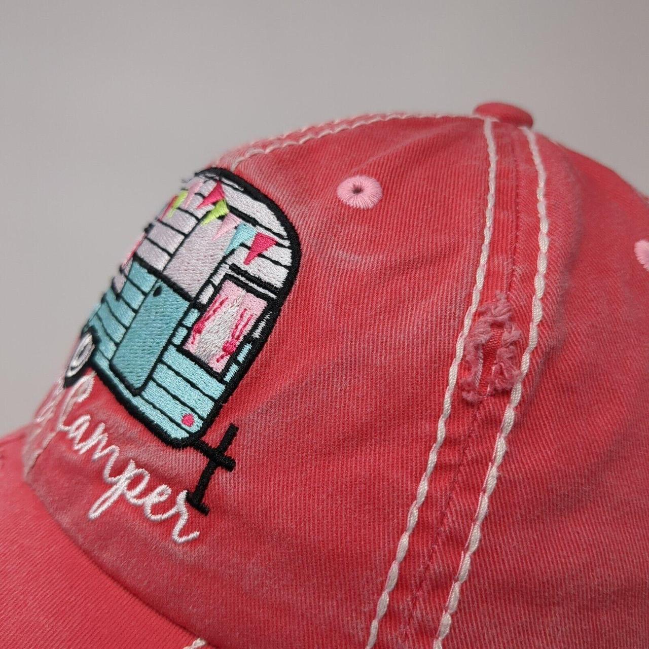 Happy Camper Slideback Hat Red OS Adjustable... | Depop