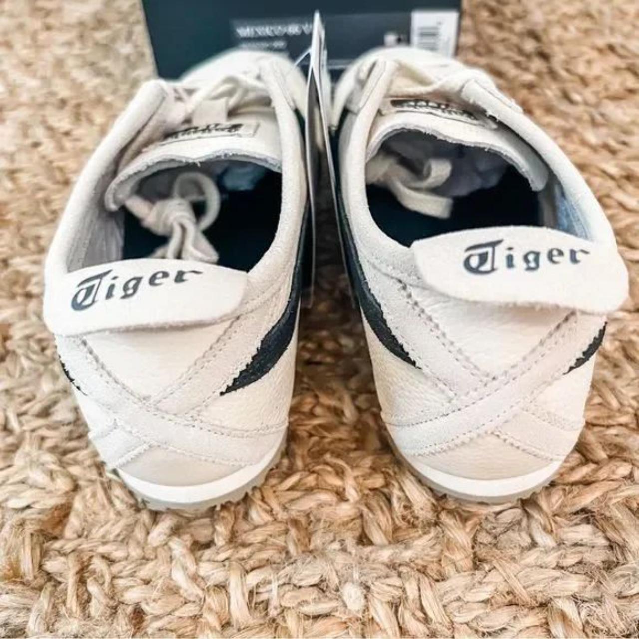 Onitsuka Tiger Mexico 66 VIN Birch Black Shoes Cream... - Depop