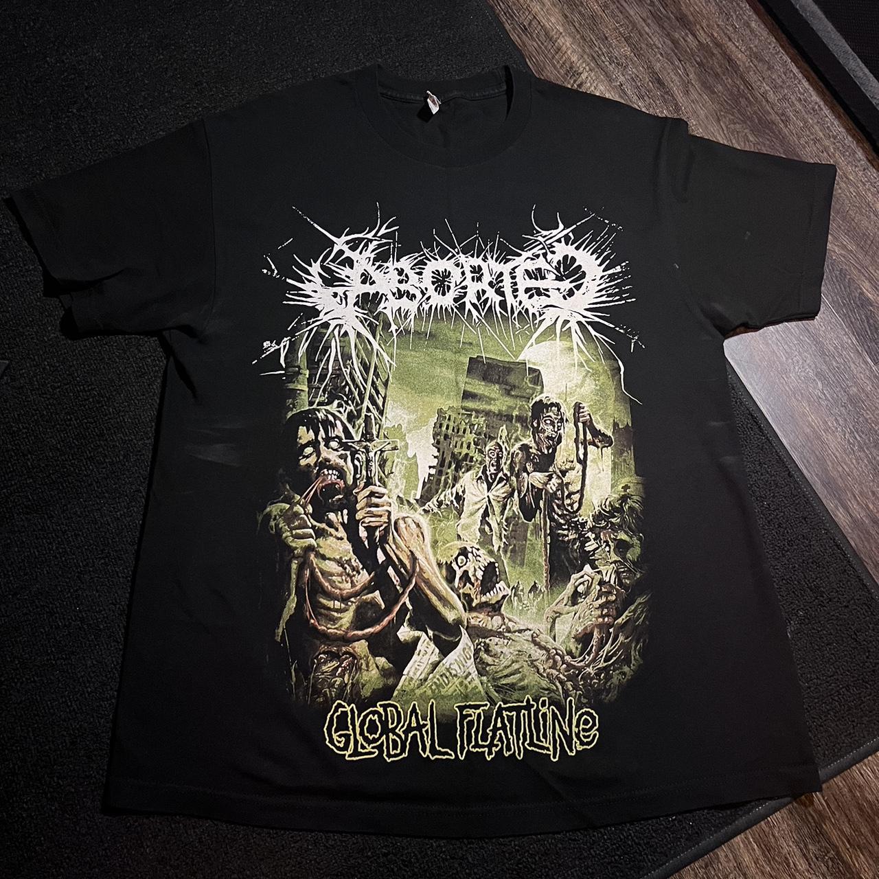aborted global flatline t-shirt paypal only... - Depop