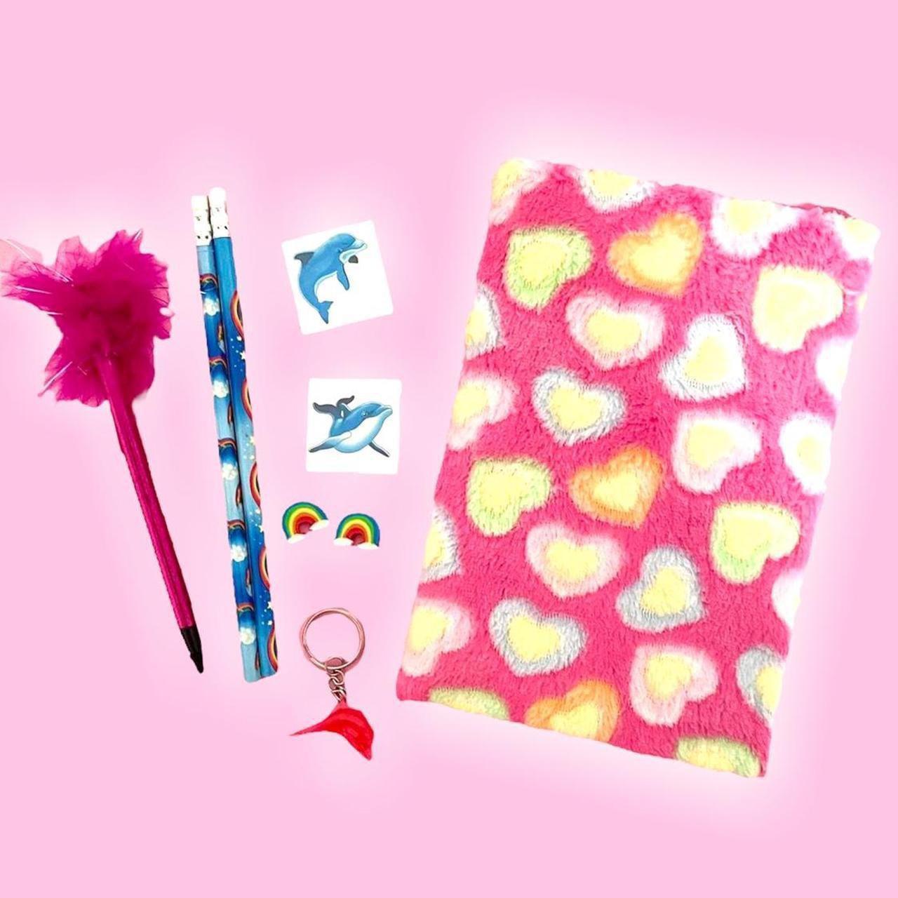 Fuzzy notebook stationary set ! Y2K vibes ~ Comes... - Depop