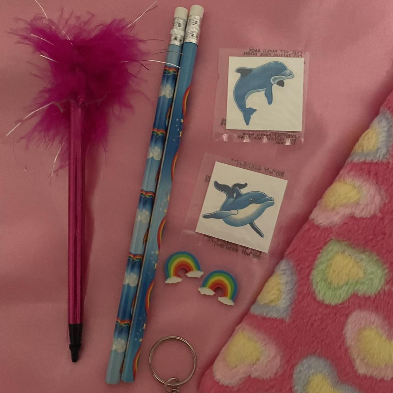 Fuzzy notebook stationary set ! Y2K vibes ~ Comes... - Depop