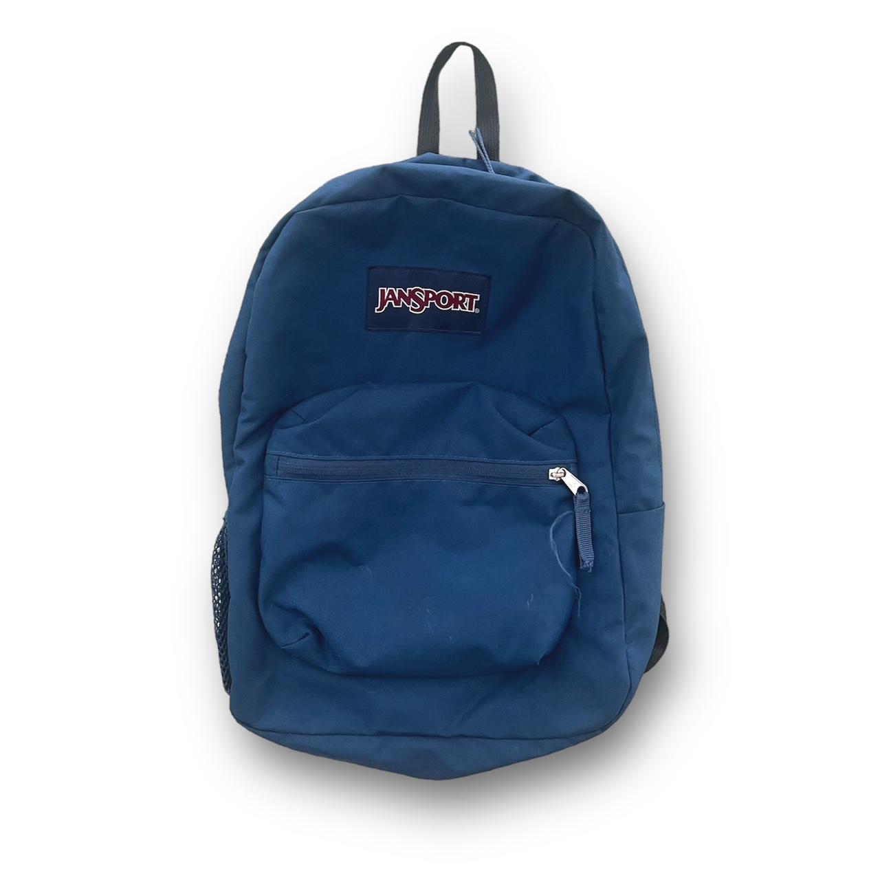 navy blue jansport backpack excellent... - Depop