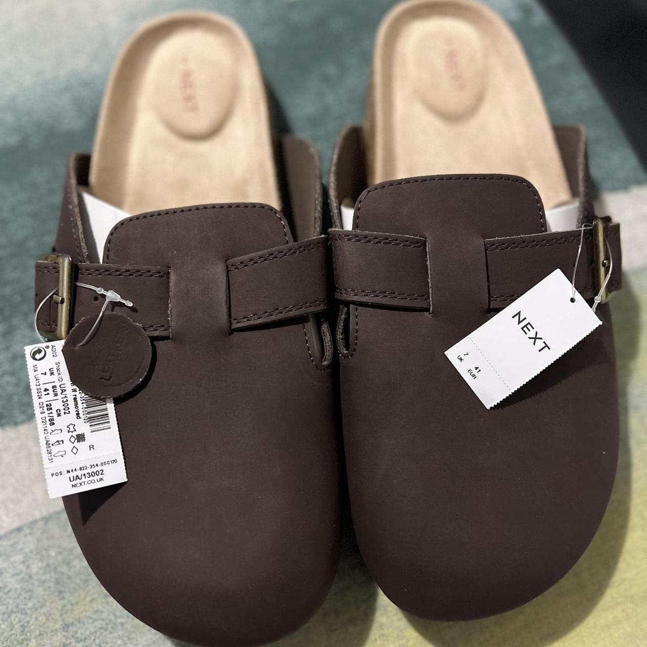 New with all tags real leather Next clogs Size7 - Depop