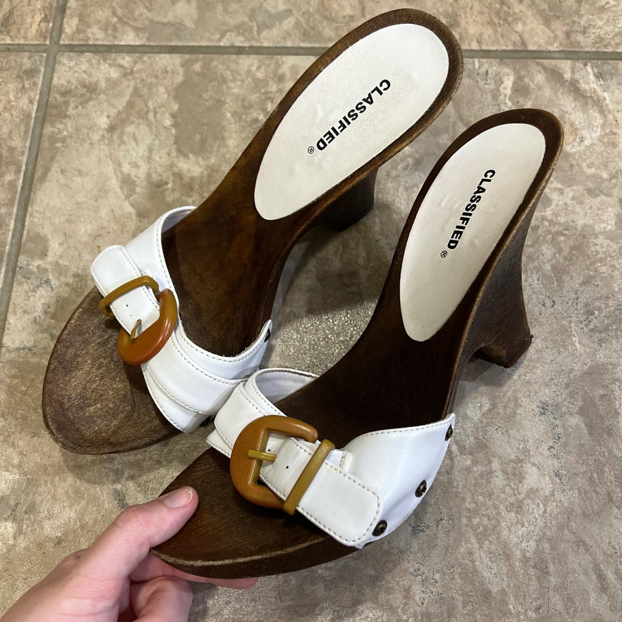 Classified Wooden Buckle Heels Size 8.5... - Depop