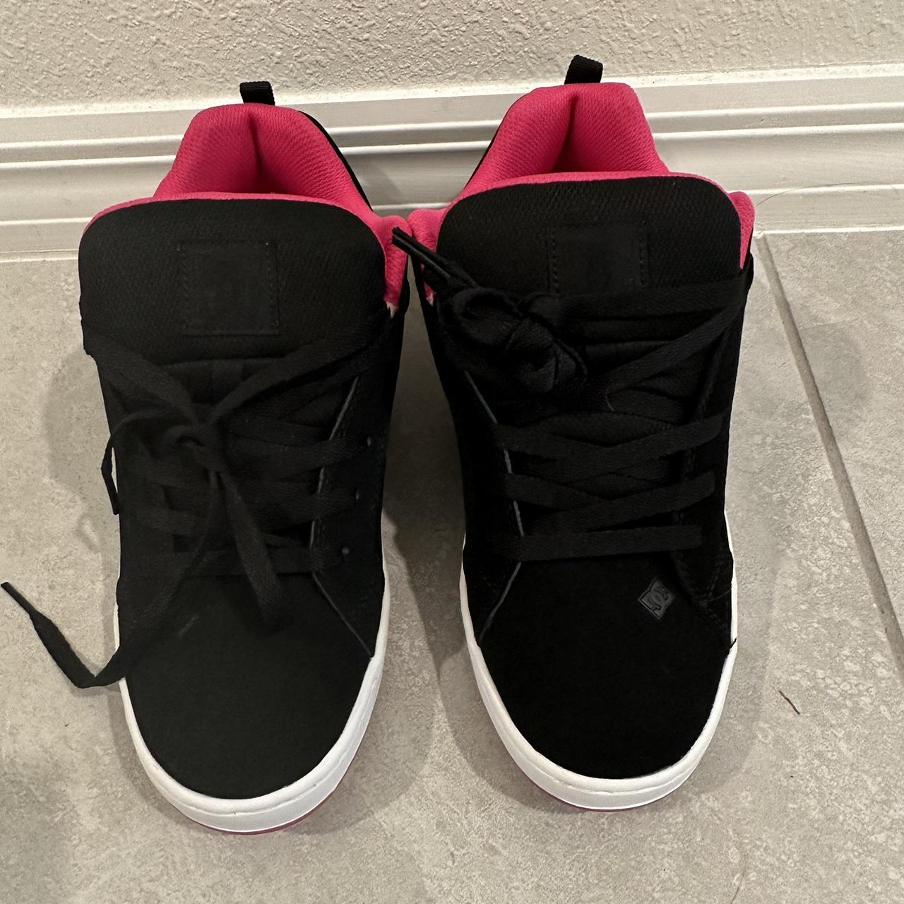 DC Court Graffik Black & Hot Pink Skate Shoes... - Depop