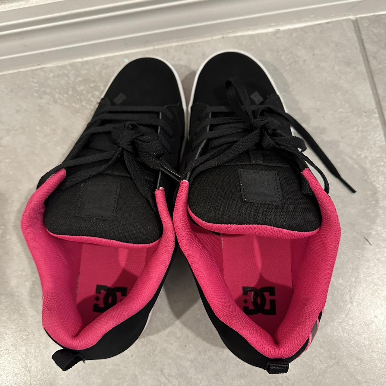 DC Court Graffik Black & Hot Pink Skate Shoes... - Depop
