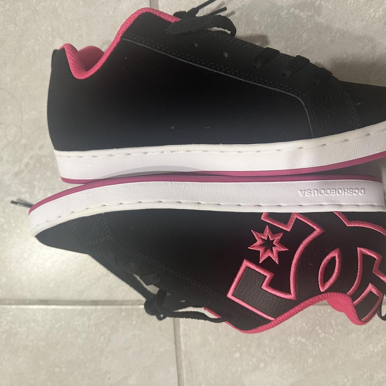DC Court Graffik Black & Hot Pink Skate Shoes... - Depop