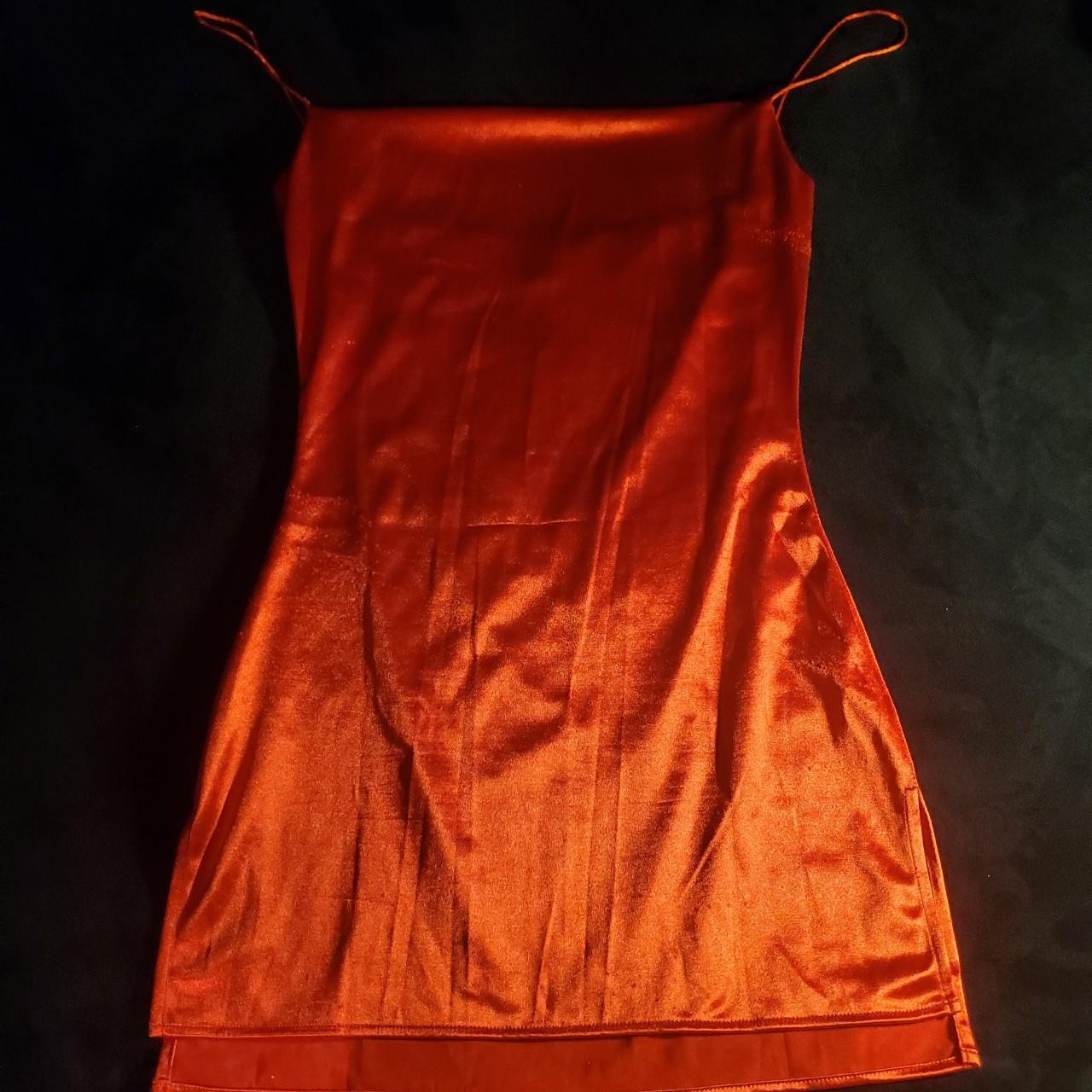 Ruby Red satin dress Satin/silk red dress with... - Depop