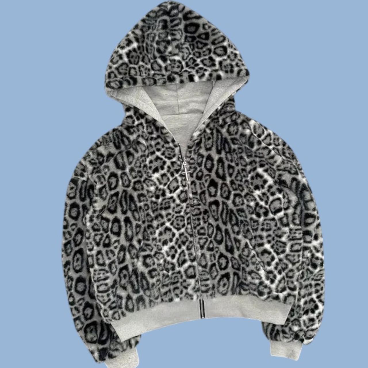 reversible snow leopard jacket #animal #y2k #vintage... | Depop