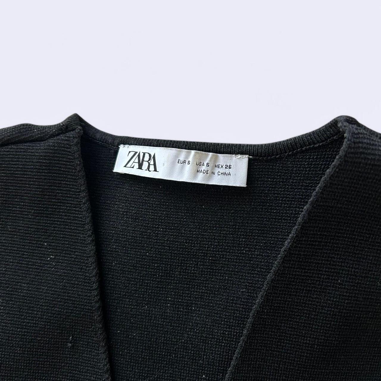 Black Zara vest with button front, adjustable tie in... | Depop