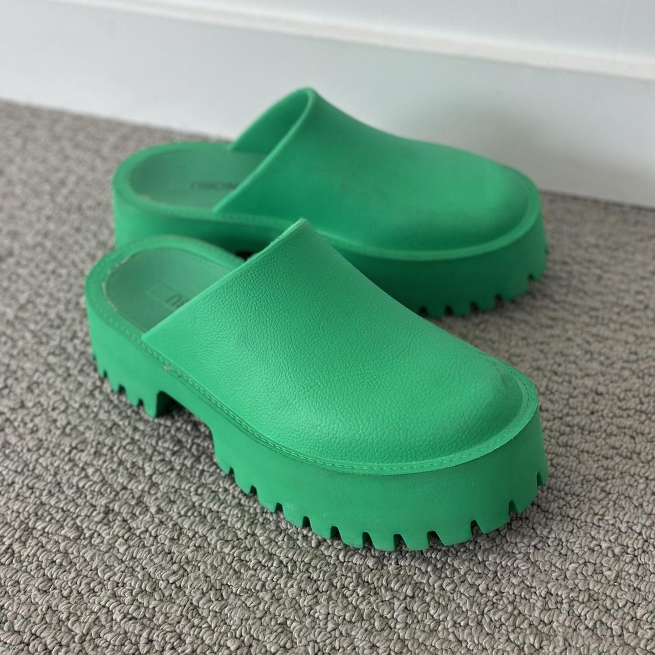 Green platform mules, light and comfy #mules #shoes... - Depop