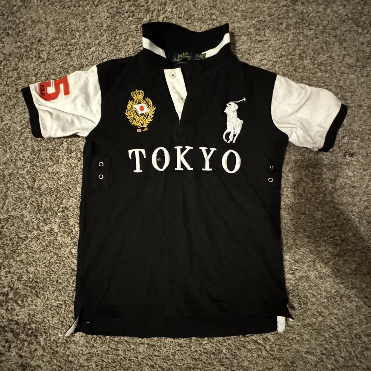 Polo Ralph Lauren black and red Tokyo polo... - Depop