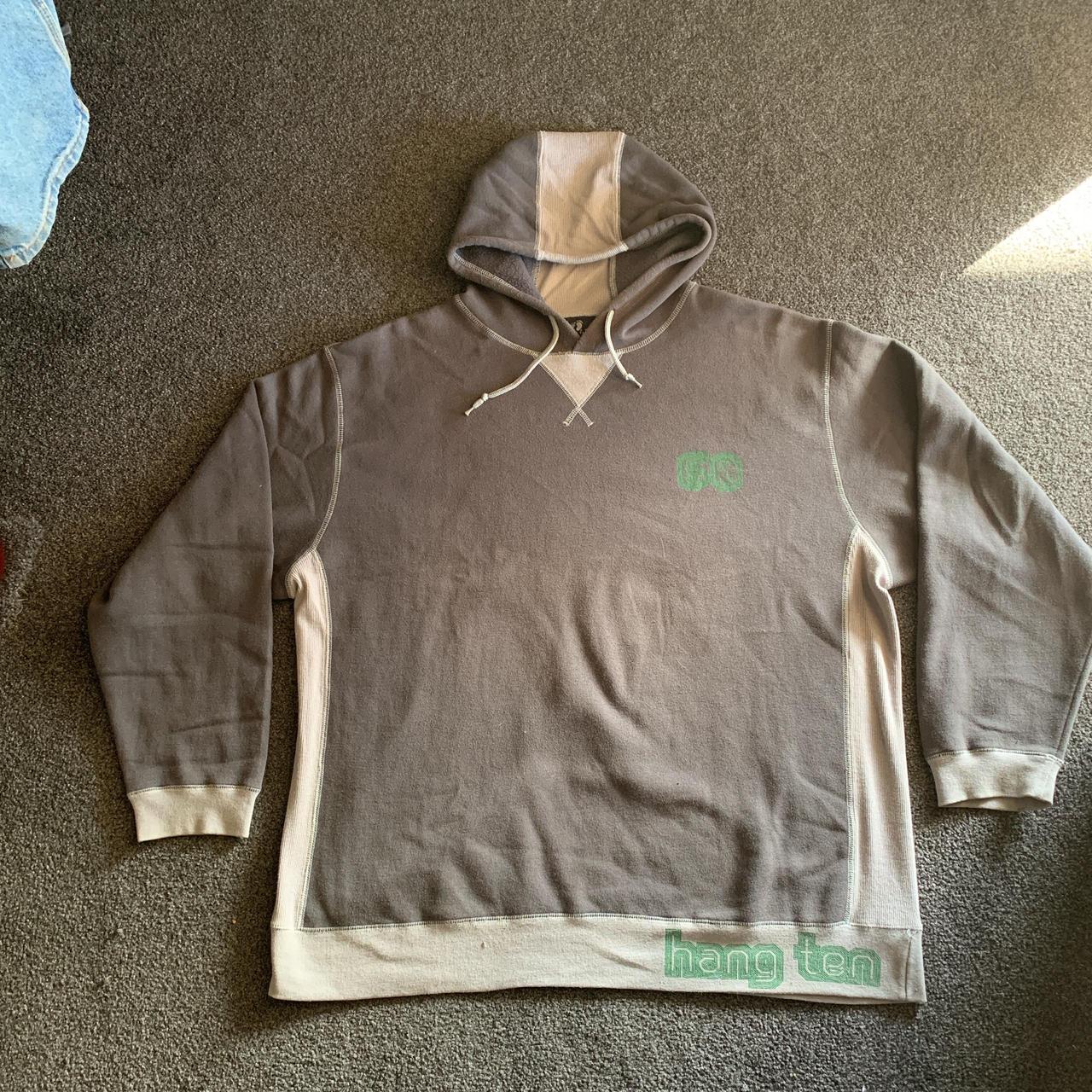 Vintage Hang Ten grey panel hoodie Sick jumper Nice... - Depop