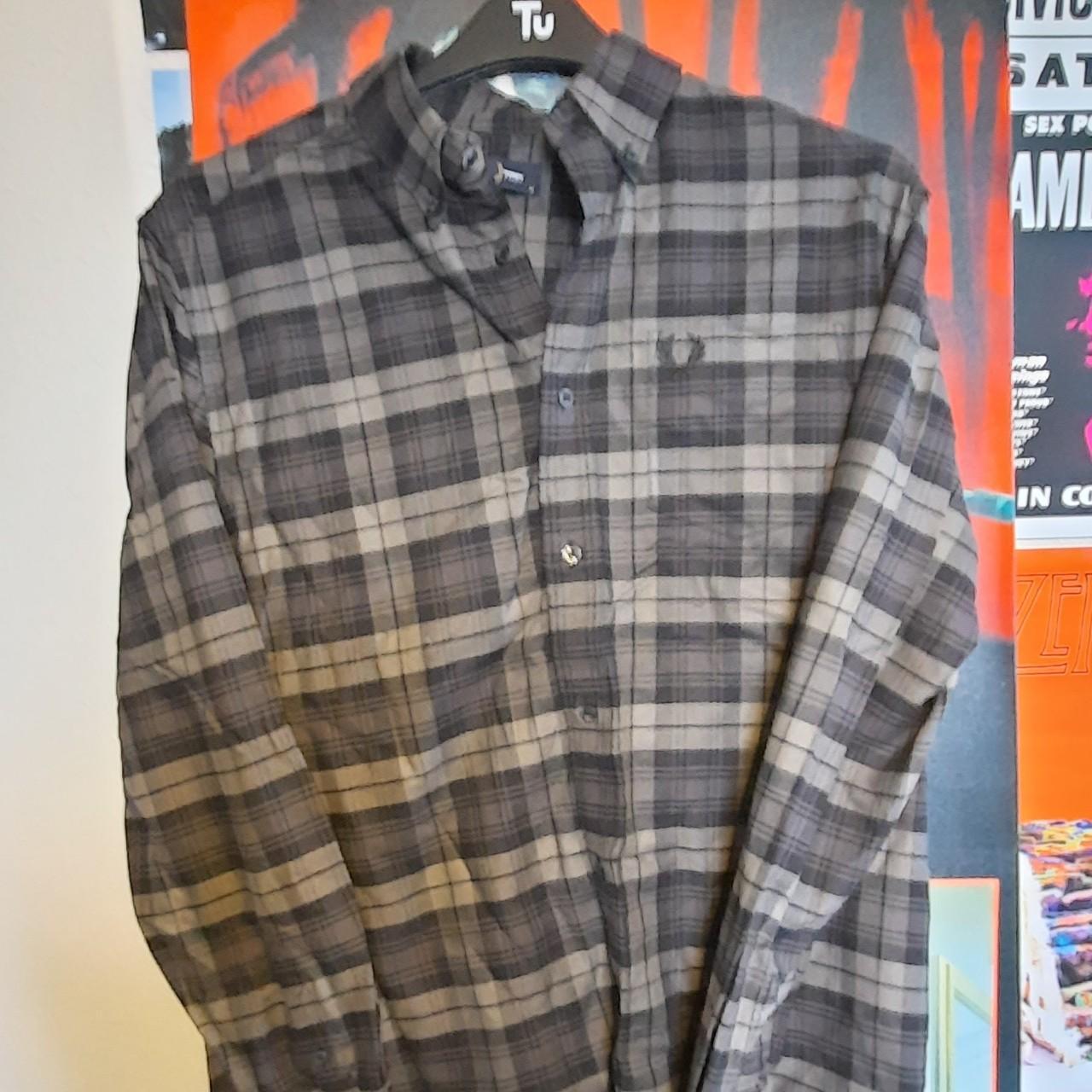Fred Perry longsleeved button up checkered shirt... - Depop
