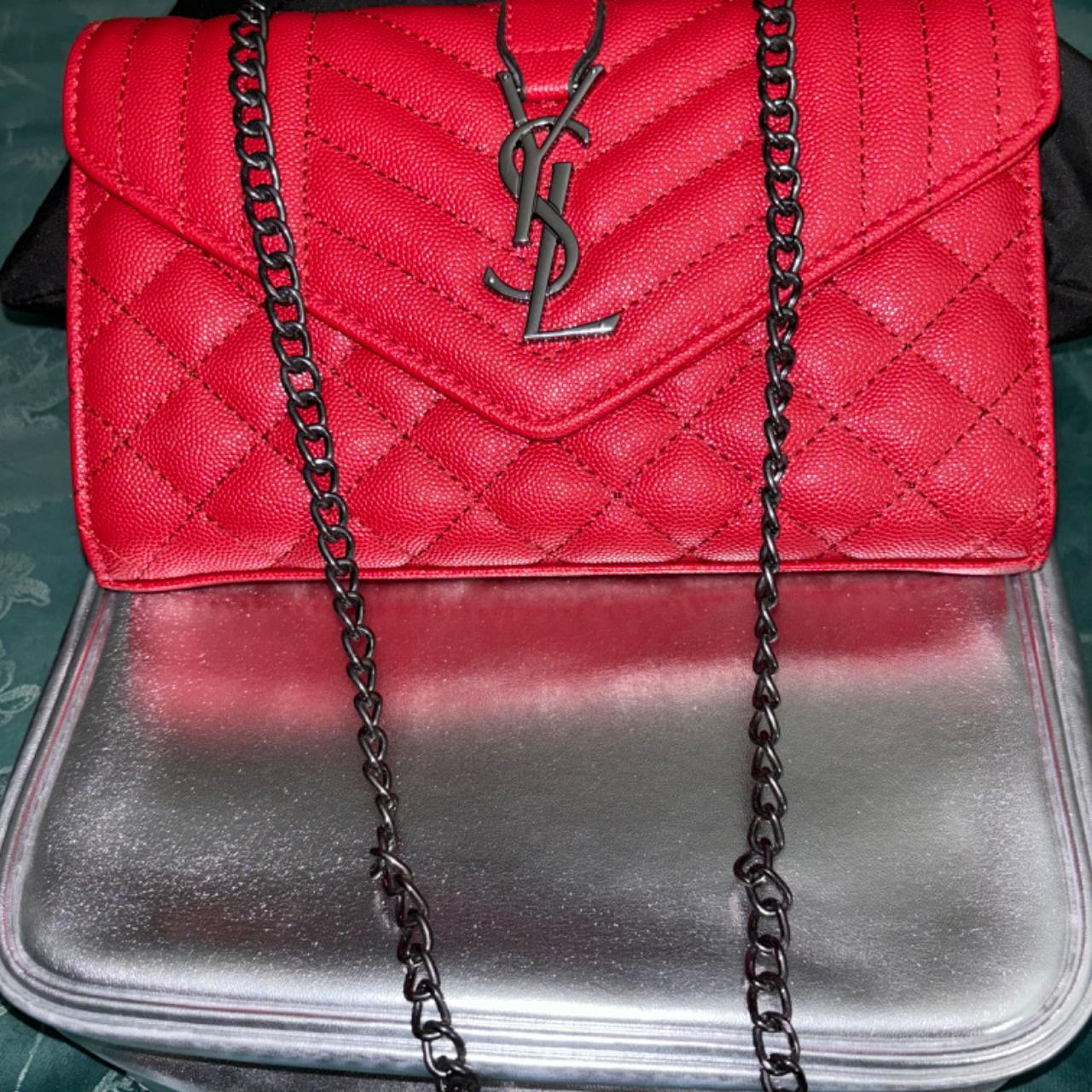 Red ysl bag with black hardware. New with box and... - Depop