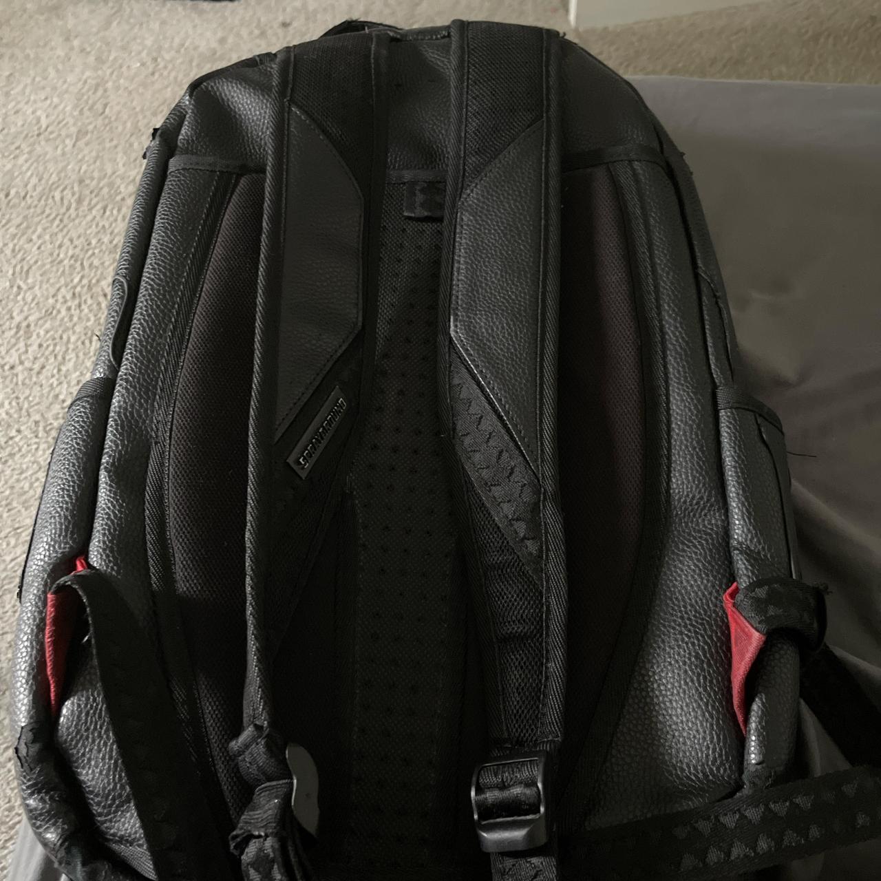 Sprayground black leather backpack #vintage... - Depop