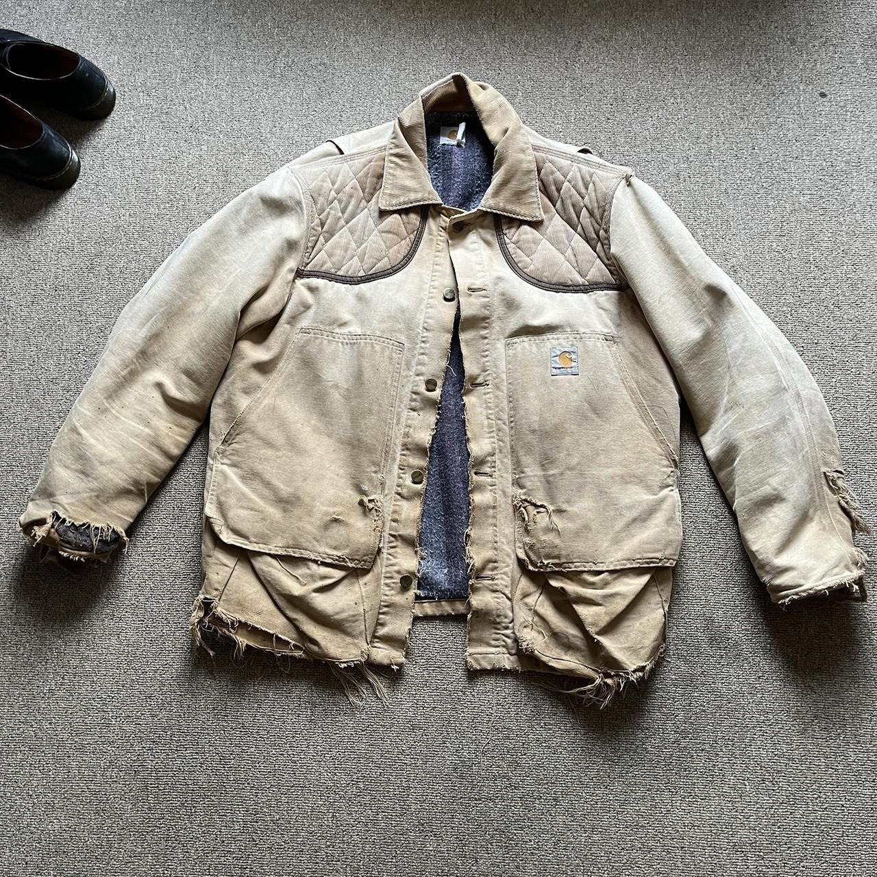 MENS VINTAGE CARHARTT HUNTING JACKET BLANKET LINED... - Depop