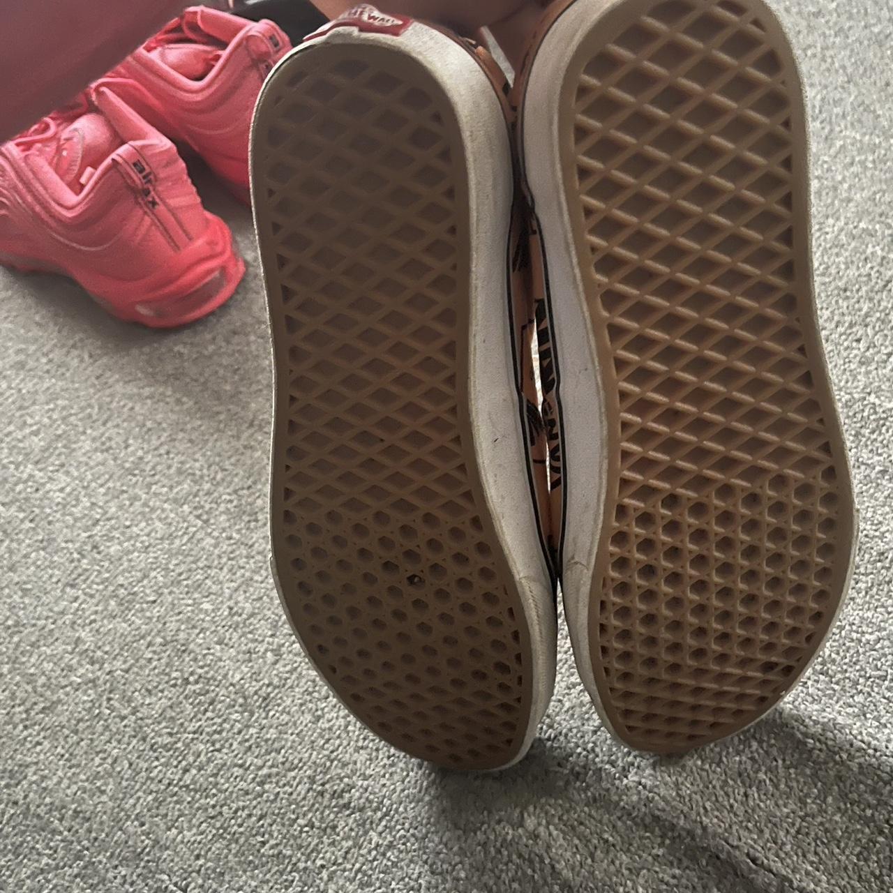 Vans off the wall shoes nice orange all over print... | Depop