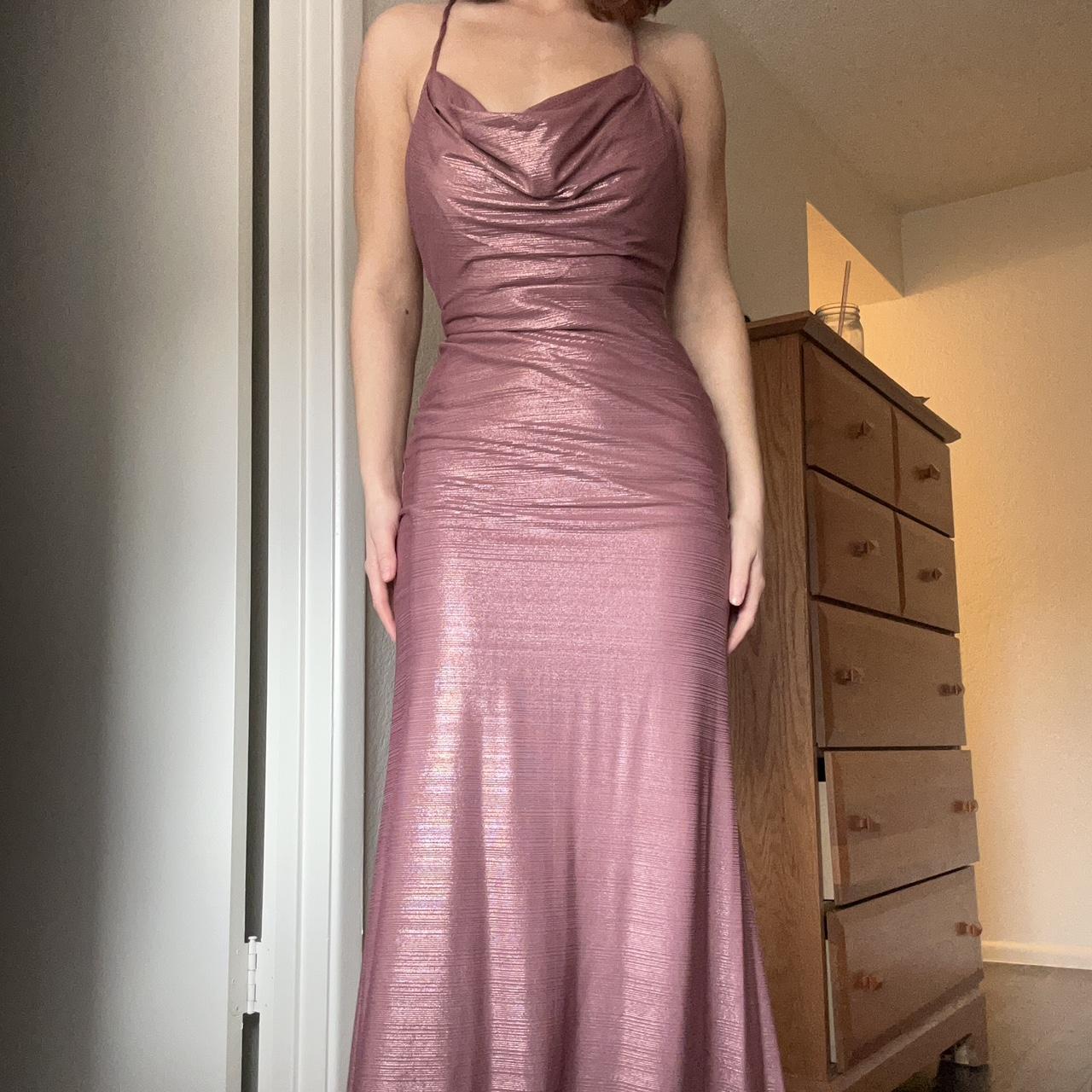 Long formal dress, only worn once. I’m 5’3 and with... - Depop
