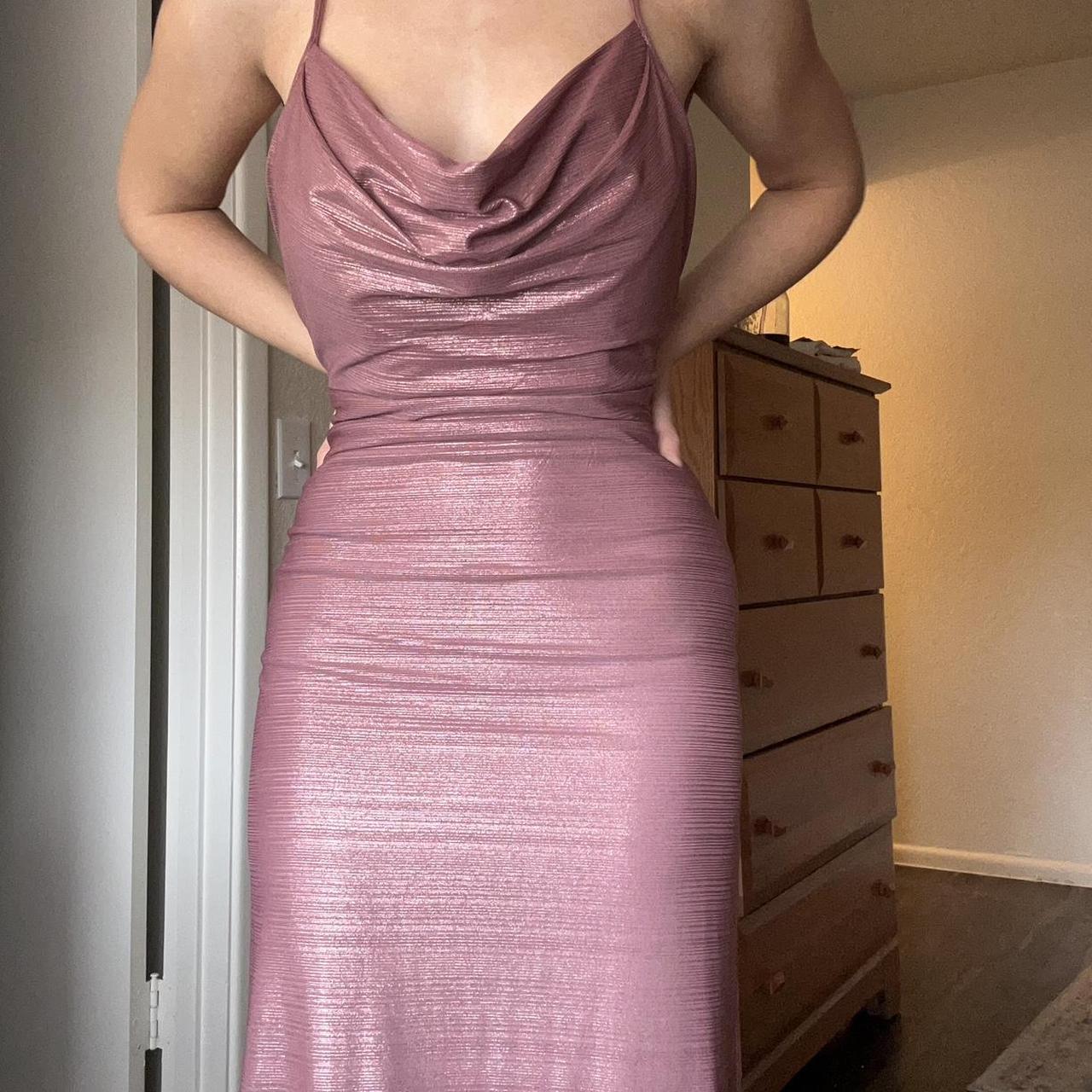 Long formal dress, only worn once. I’m 5’3 and with... - Depop