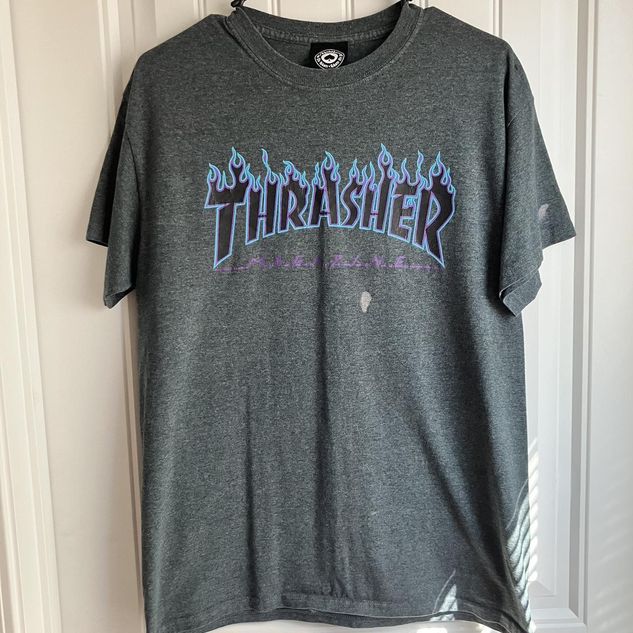 Thrasher Tshirt with Clorox stains shown bought at... - Depop