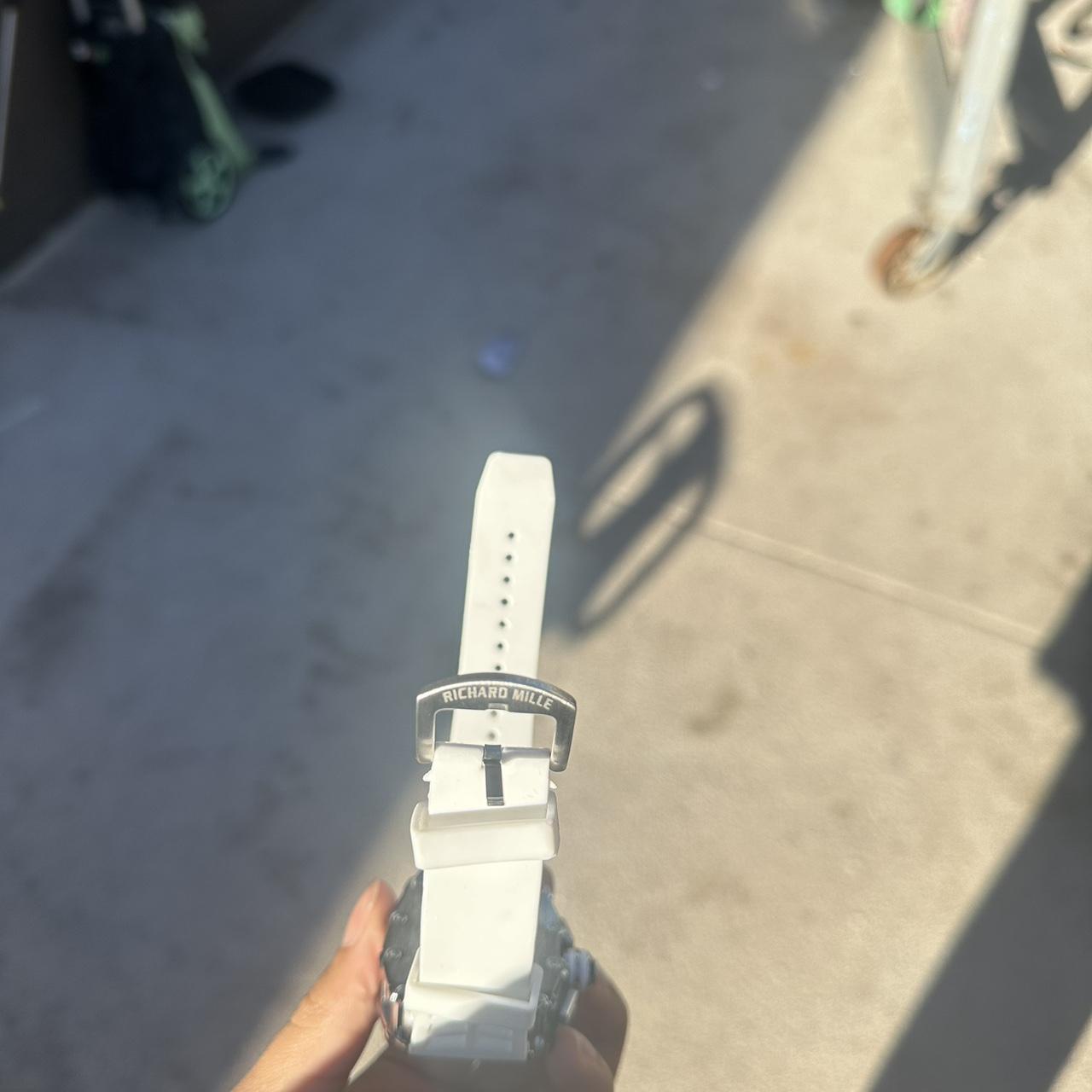 White iced out Richard Millie watch - Depop