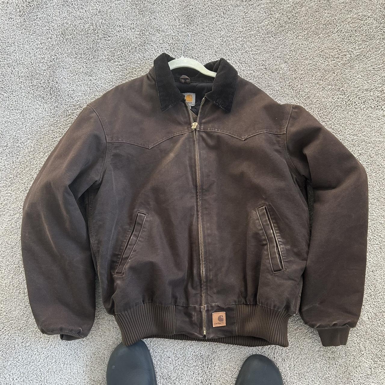 Vintage Carhartt Santa Fe J14 DKB Brown Canvas... - Depop