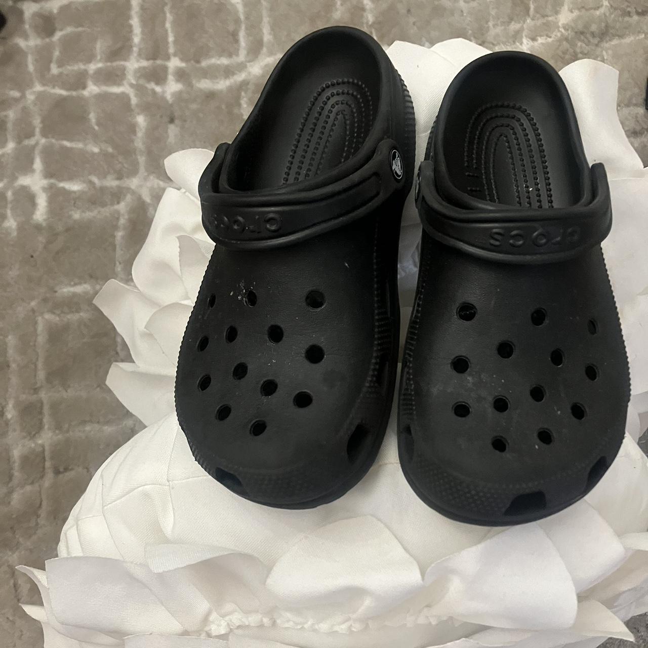 crocs , black crocs size 8 in women / 6 in men - Depop