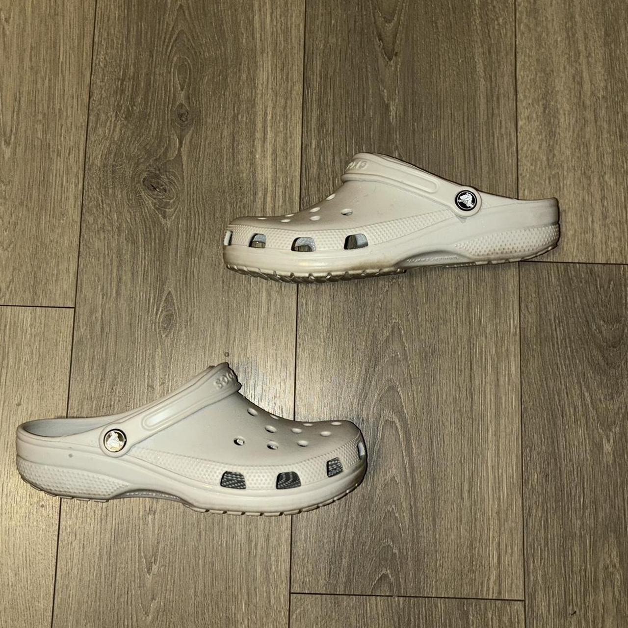 Light grey Crocs! Women’s 9 Men’s 7. Lightly used. - Depop