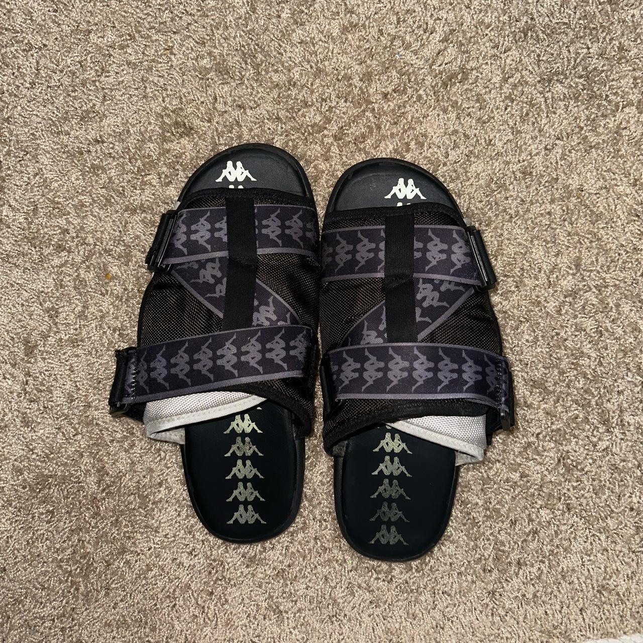 Kappa black slides worn 10.5 - Depop
