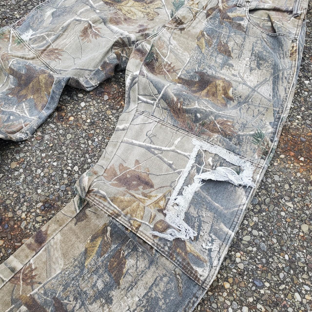 vintage y2k double knee denim realtree woodland camo... - Depop