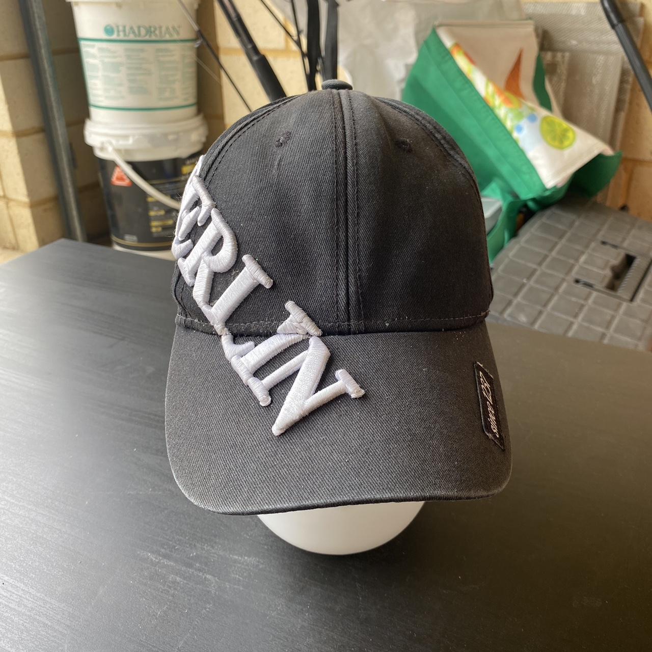 Berlin Cap in Black with Classic Black and White... - Depop