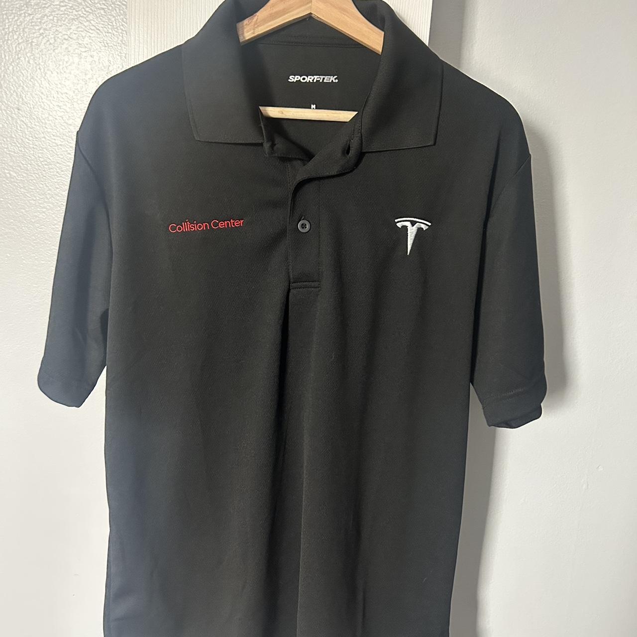 Tesla slim fit Polo shirt Sport-tek polo with Tesla... - Depop