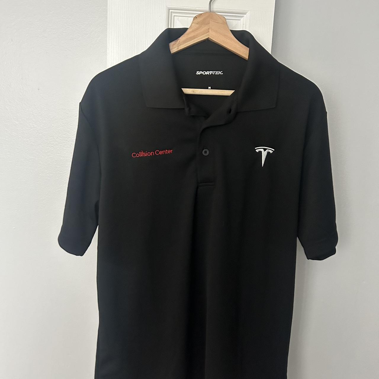 Tesla slim fit Polo shirt Sport-tek polo with Tesla... - Depop