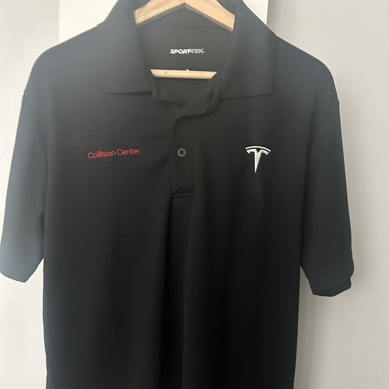 Tesla slim fit Polo shirt Sport-tek polo with Tesla... - Depop