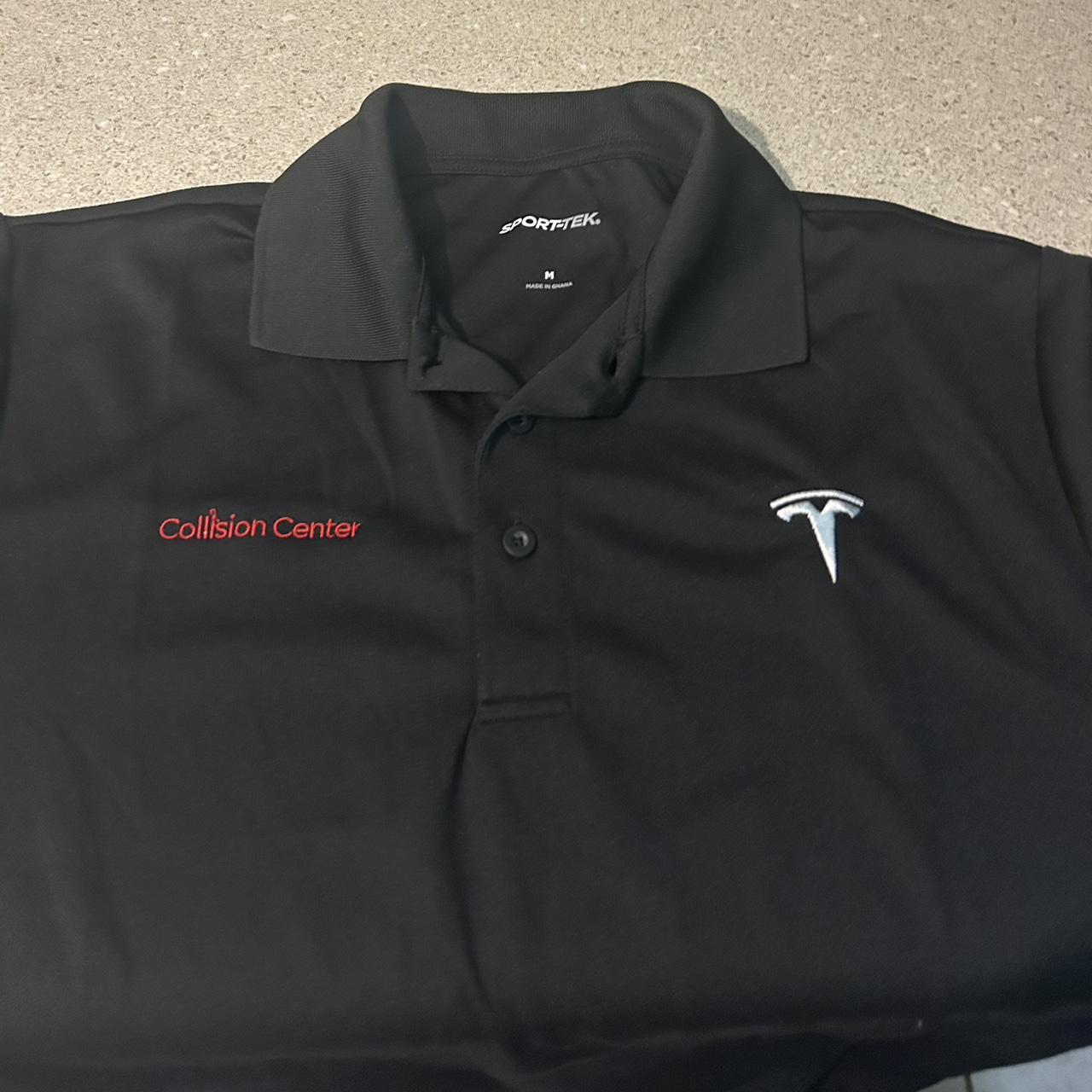 Tesla slim fit Polo shirt Sport-tek polo with Tesla... - Depop