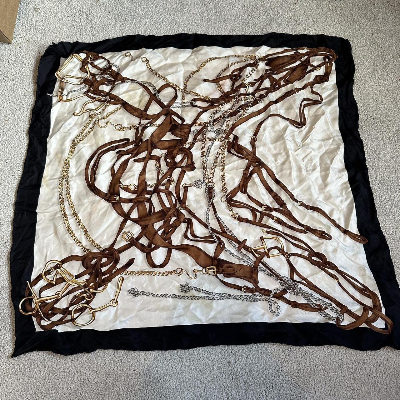 vintage y2k satin scarf top / headscarf... - Depop